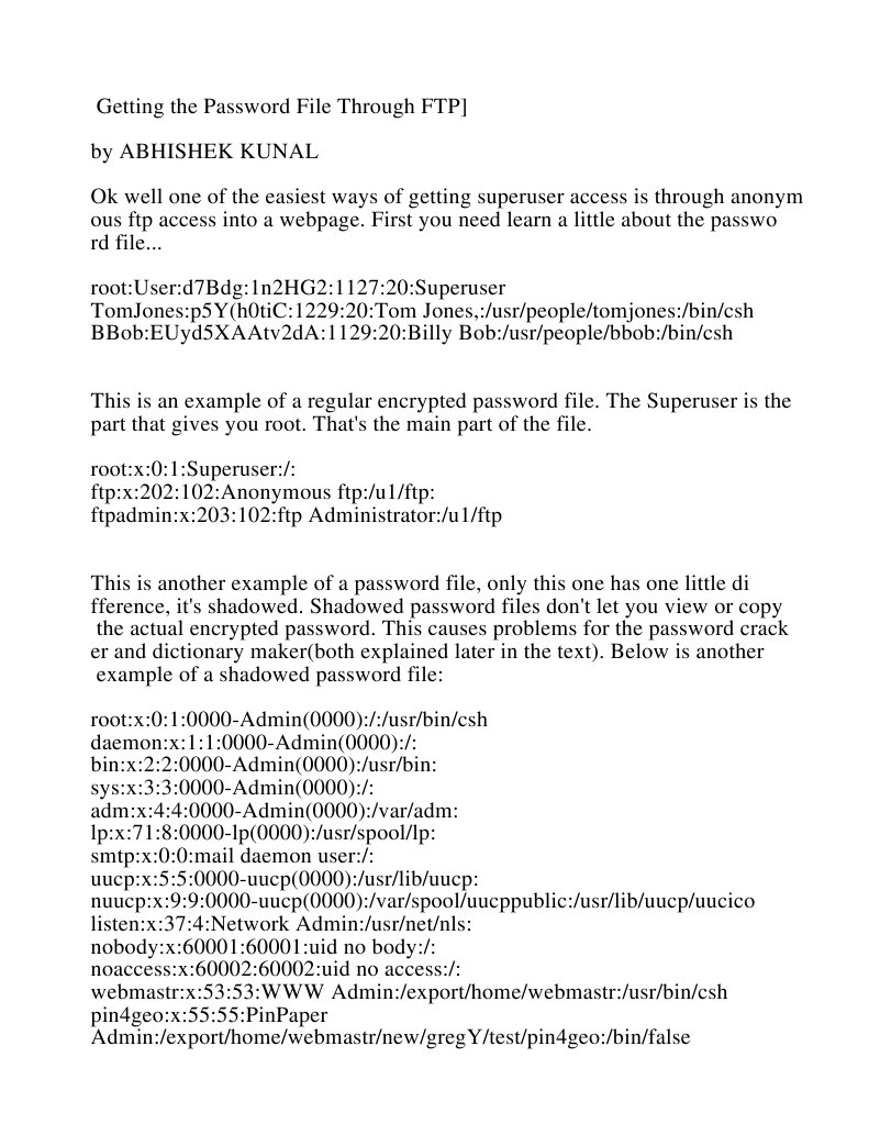 FTP Hacking | PDF | Superuser | File Transfer Protocol