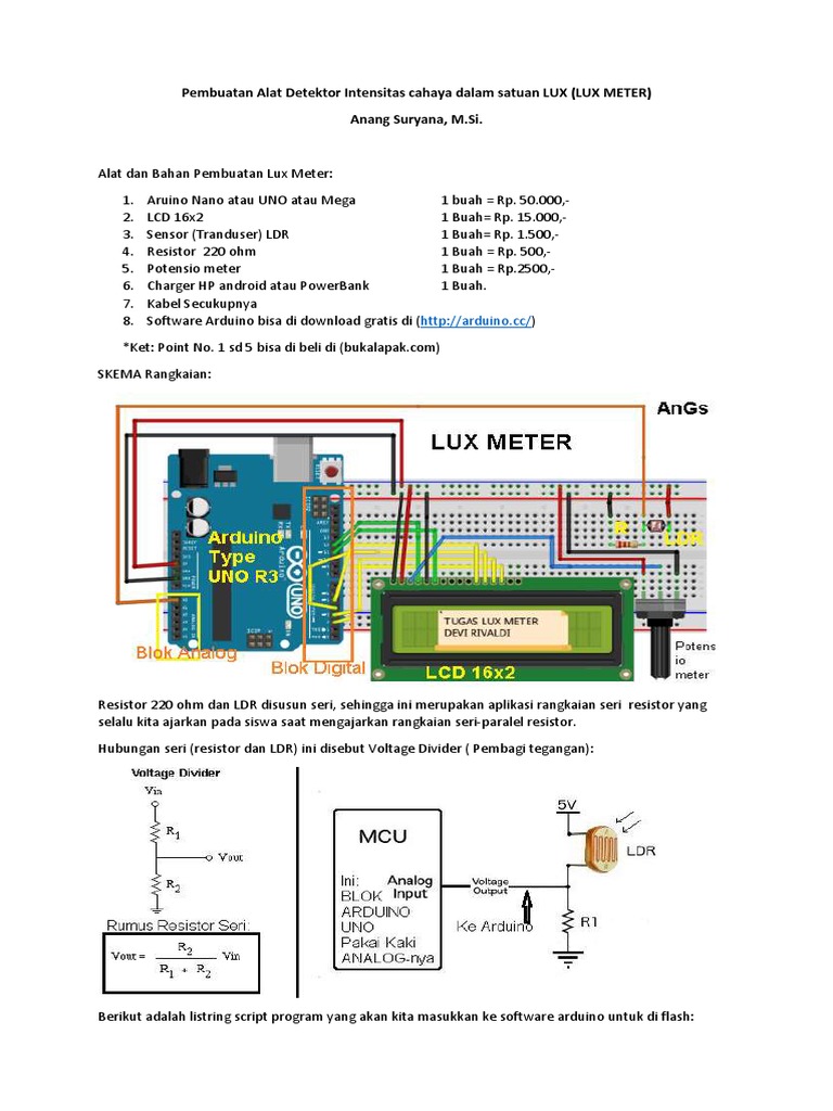 Praktikum Pembuatan Program LUX Meter | PDF
