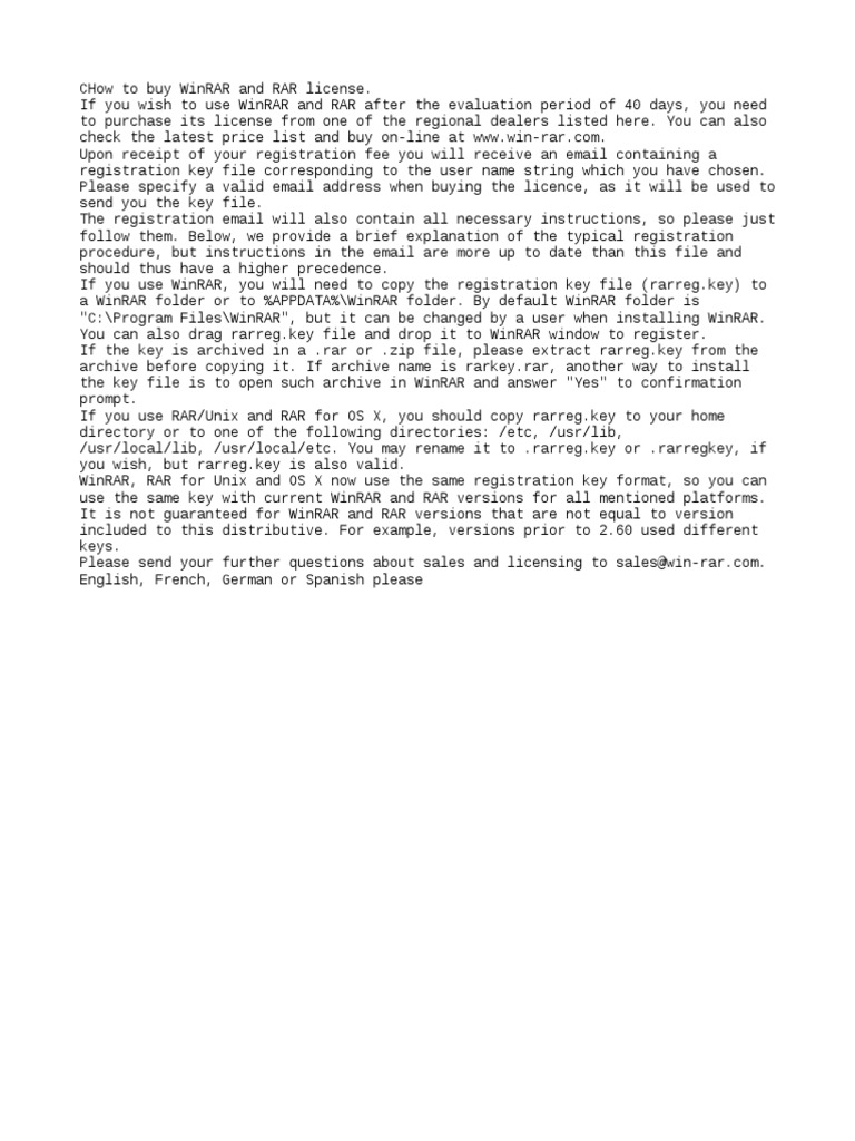 WinRAR License Purchase Guide | PDF
