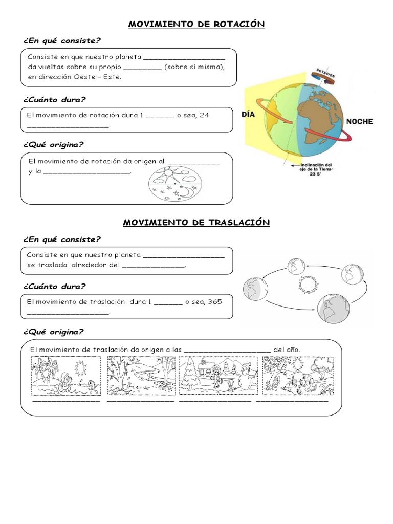 Guia de Aprendizaje Movimiento de Rotación y Traslación | PDF