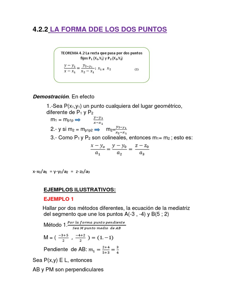 Formulas de Recta | PDF | Línea (geometría) | Conceptos matemáticos