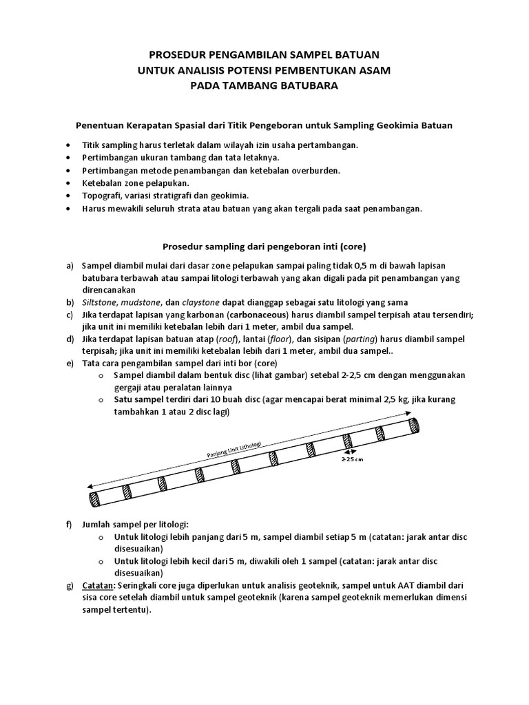 Prosedur Pengambilan Sample Batuan-Aat | PDF