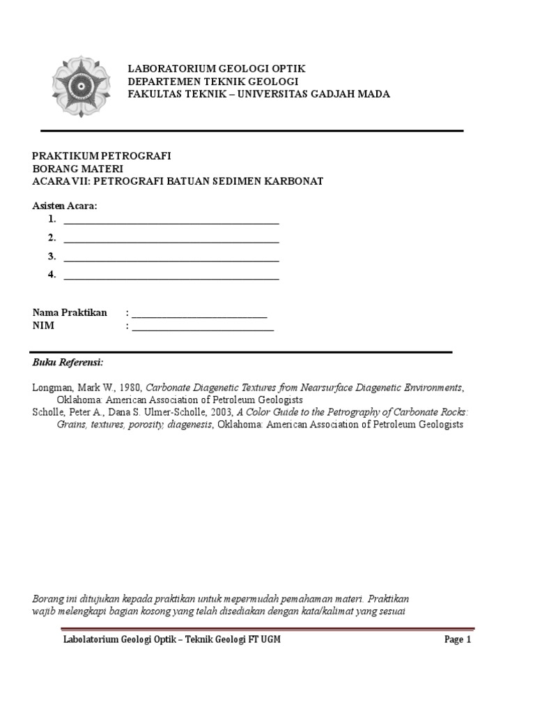 Modul Petrografi Batuan Karbonat | PDF | Sains & Matematika | Teknologi & Rekayasa