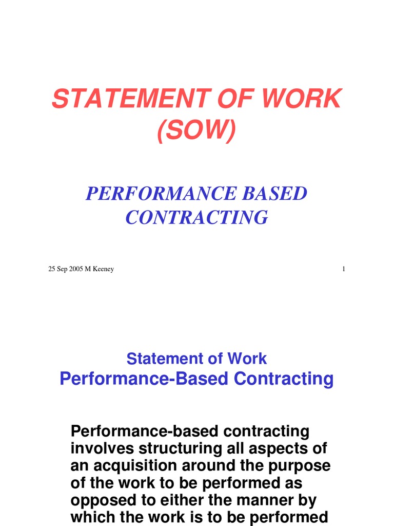 Developing Performance Based Work Statements (Compatibility Mode) | PDF ...