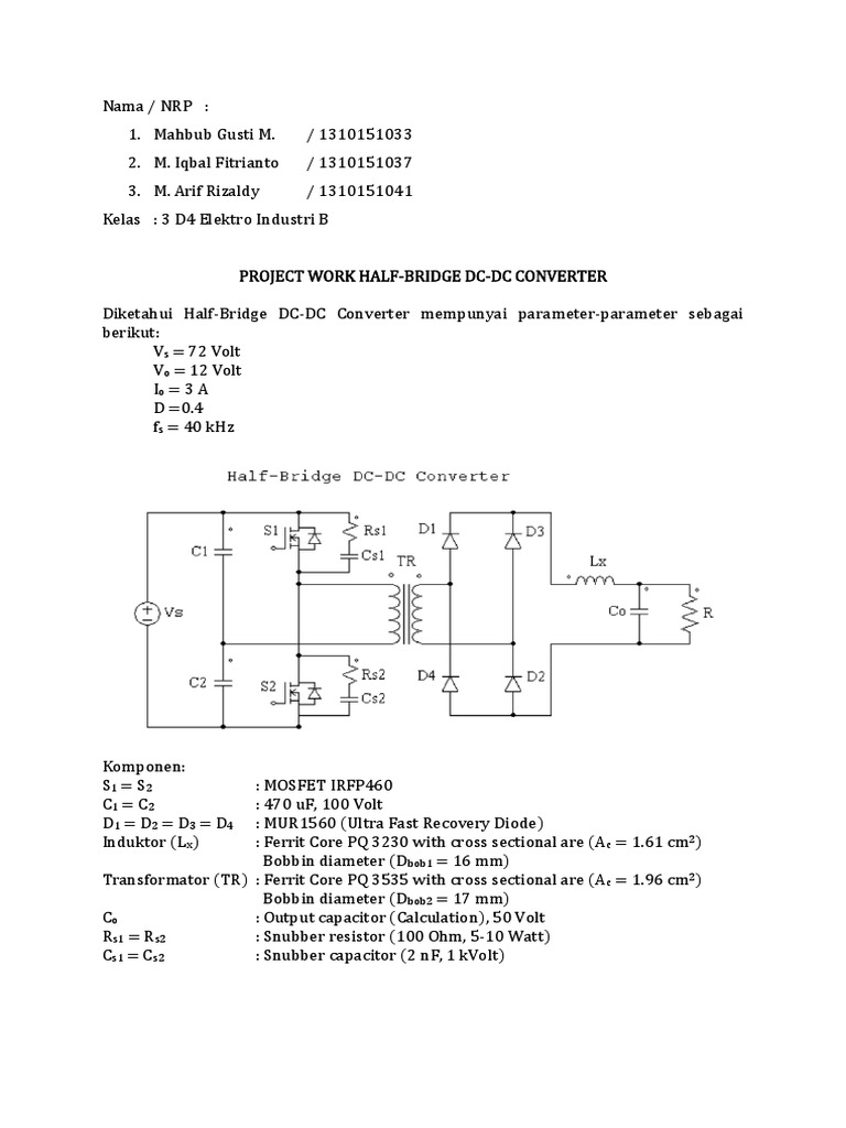 Tugas Bengkel Komponen Magnetik Dan Elektronika Daya | PDF