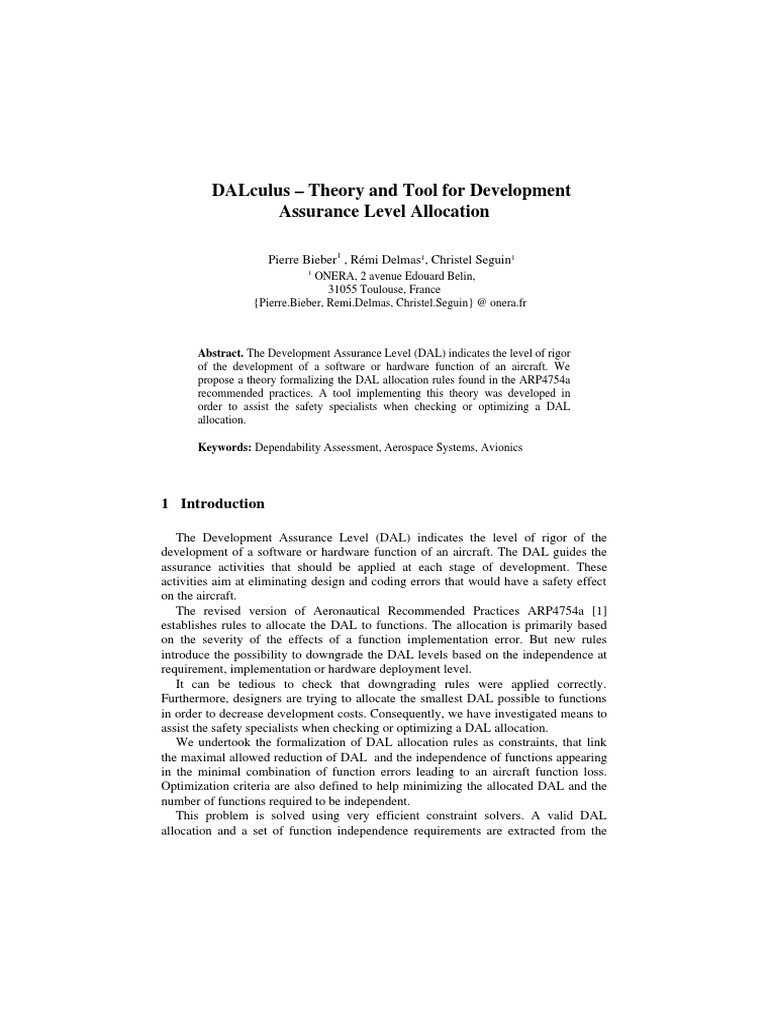 DALculus: Tool for DAL Allocation | PDF | Computer Engineering ...