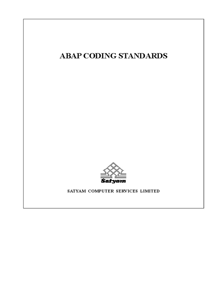 Abap Coding Standards Satyam Computer Services Limited Pdf Computer Program Programming 9016
