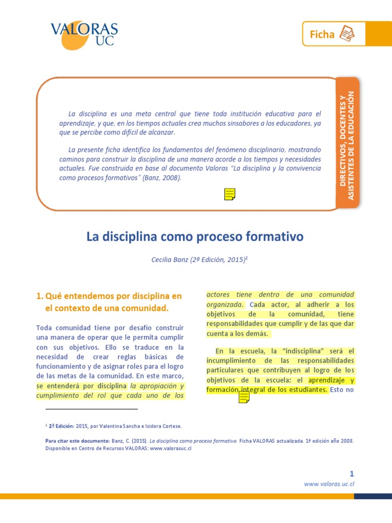 Disciplina Escolar: Enfoque Formativo | PDF | Moralidad | Cambio