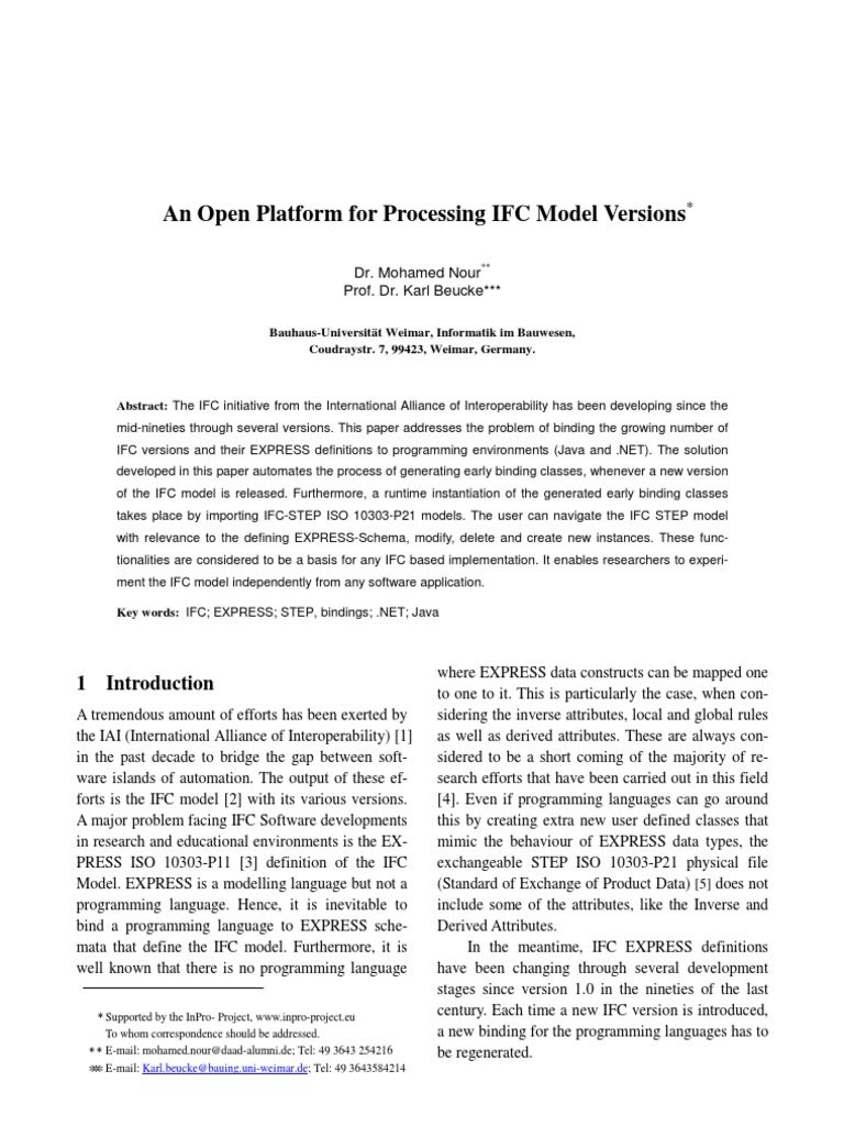 An Open Platform For Processing IFC Model Versions | PDF | Xml Schema ...