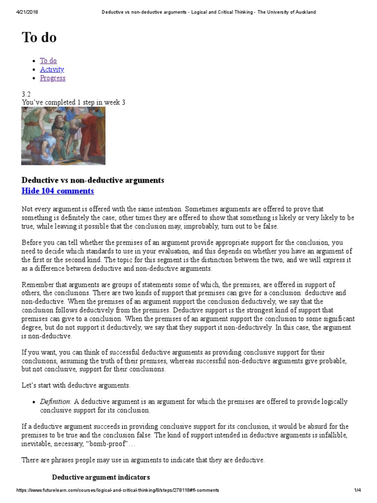 3.2 Deductive Vs Non-Deductive Arguments - Logical and Critical Thinking - The University of ...