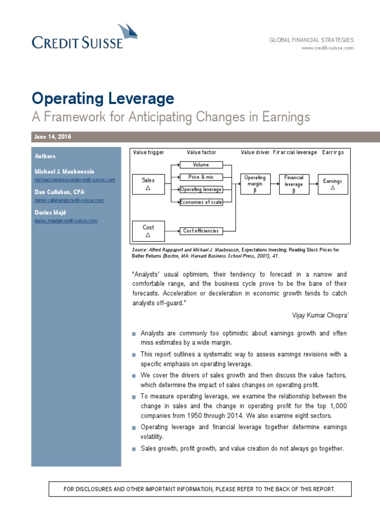 Operating Leverage PDF | PDF | Mergers And Acquisitions | Leverage ...