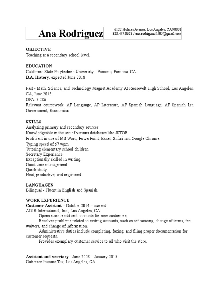 Final Resume Template | PDF | California | Behavior Modification