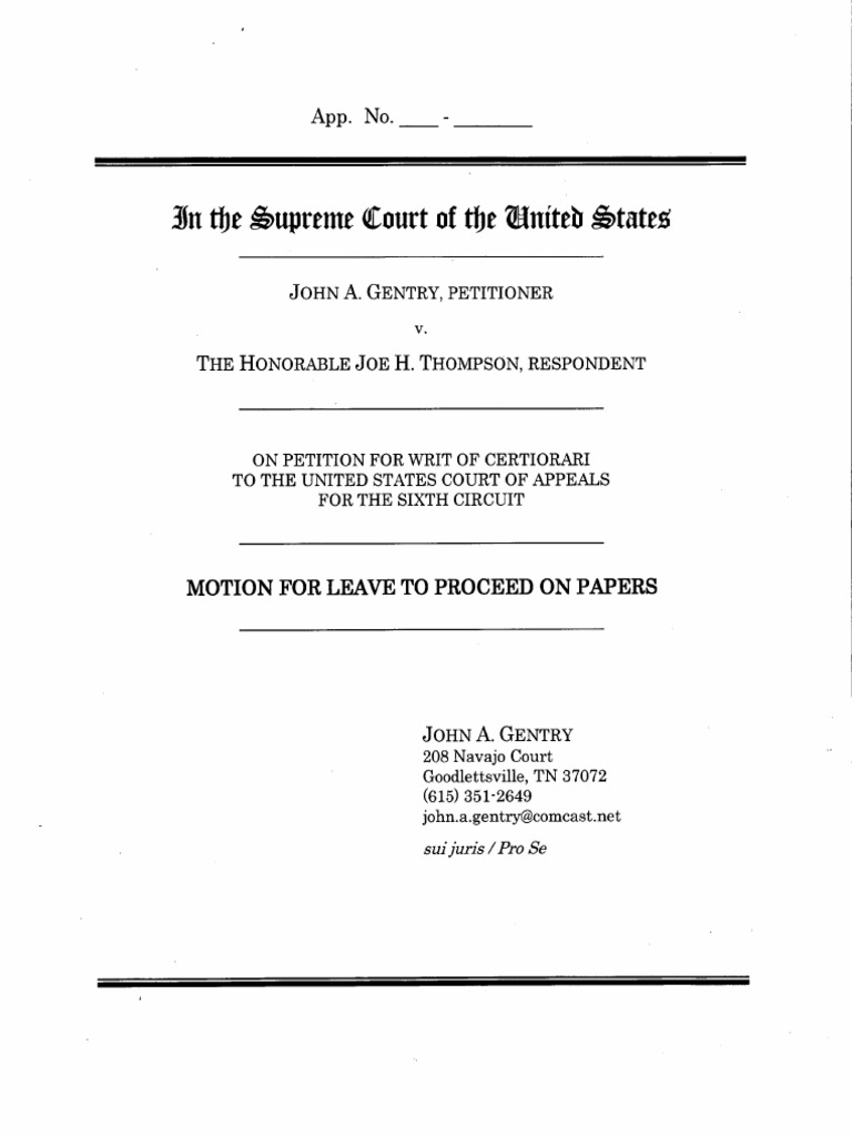 SCOTUS Pro Se in Forma Pauperis | PDF | United States Constitution ...