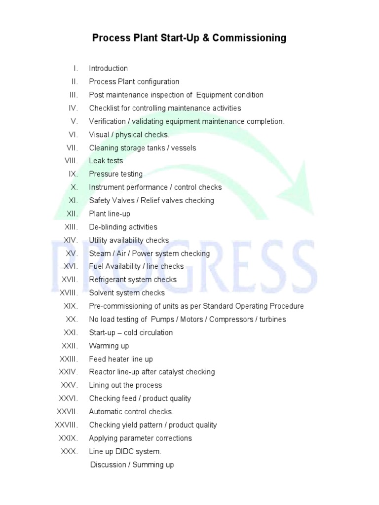 Process Plant Start-Up & Commissioning | PDF | Chemical Engineering | Gases