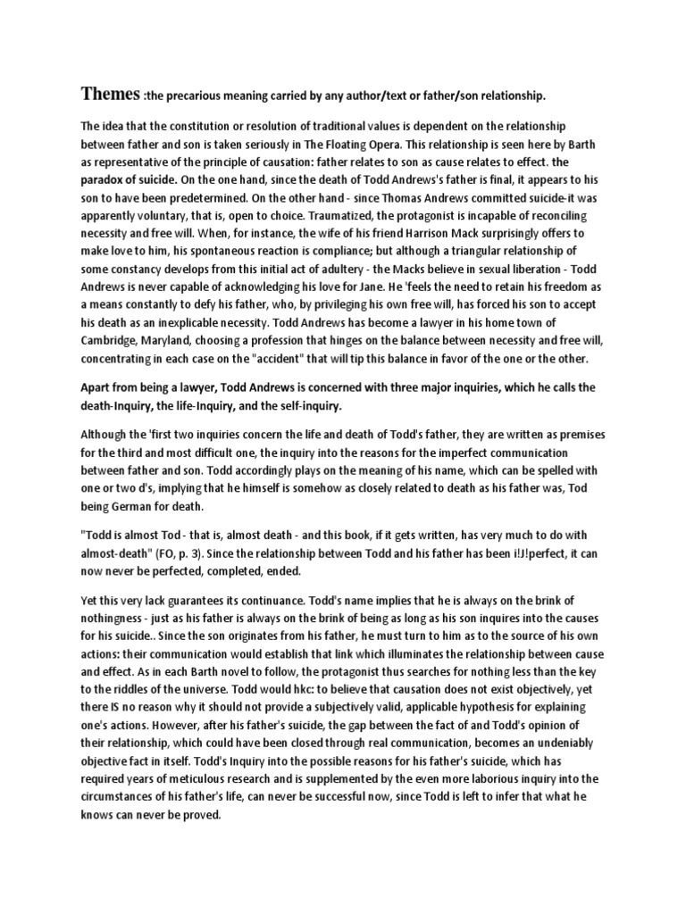 The Floating Opera | PDF | Free Will | Reason