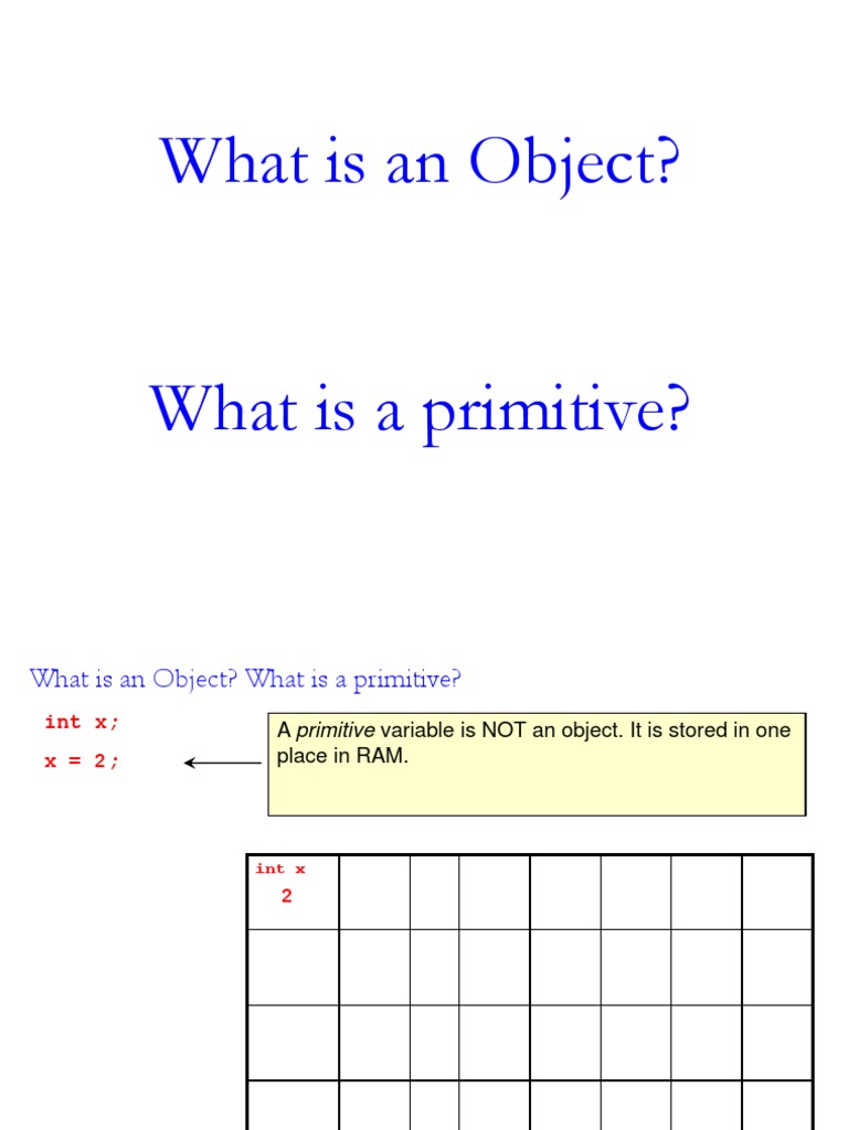 Understanding Objects vs. Primitives | PDF | Philosophy