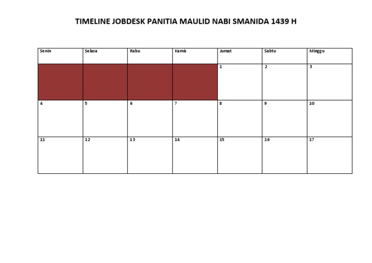 Timeline Jobdesk Panitia Maulid | PDF