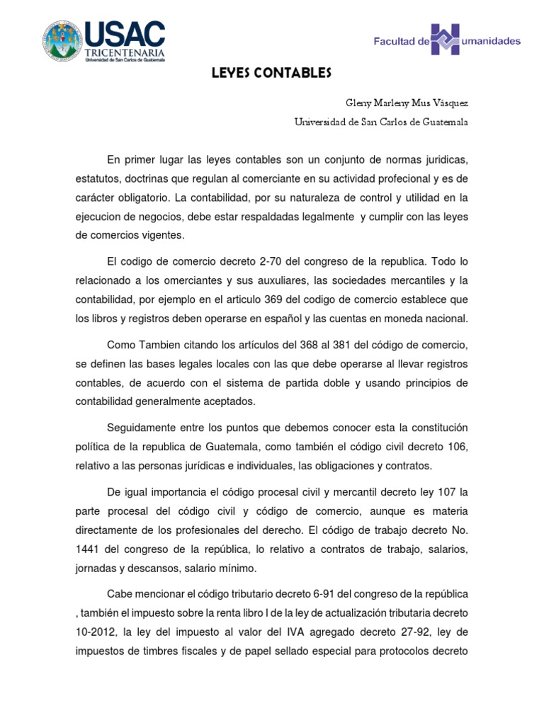 Leyes Contables | PDF | Contabilidad | Impuestos