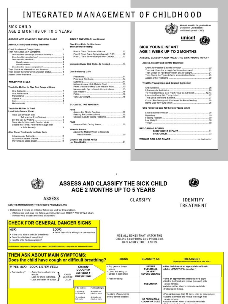 IMCI Chart Booklet | PDF | Wellness