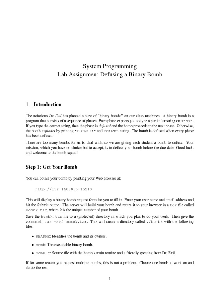 Bomb Lab | PDF | Computer Engineering | Software Development
