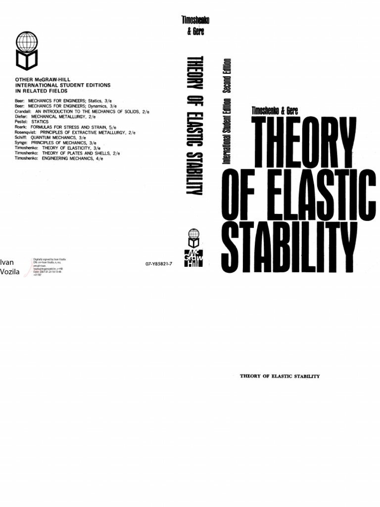 Stephen P. Timoshenko, James M. Gere-Theory of Elastic stability-McGraw ...