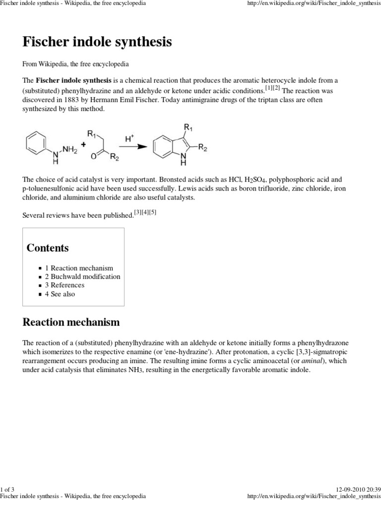 Fischer Indole Synthesis - .. | PDF | Organic Chemistry | Chemistry