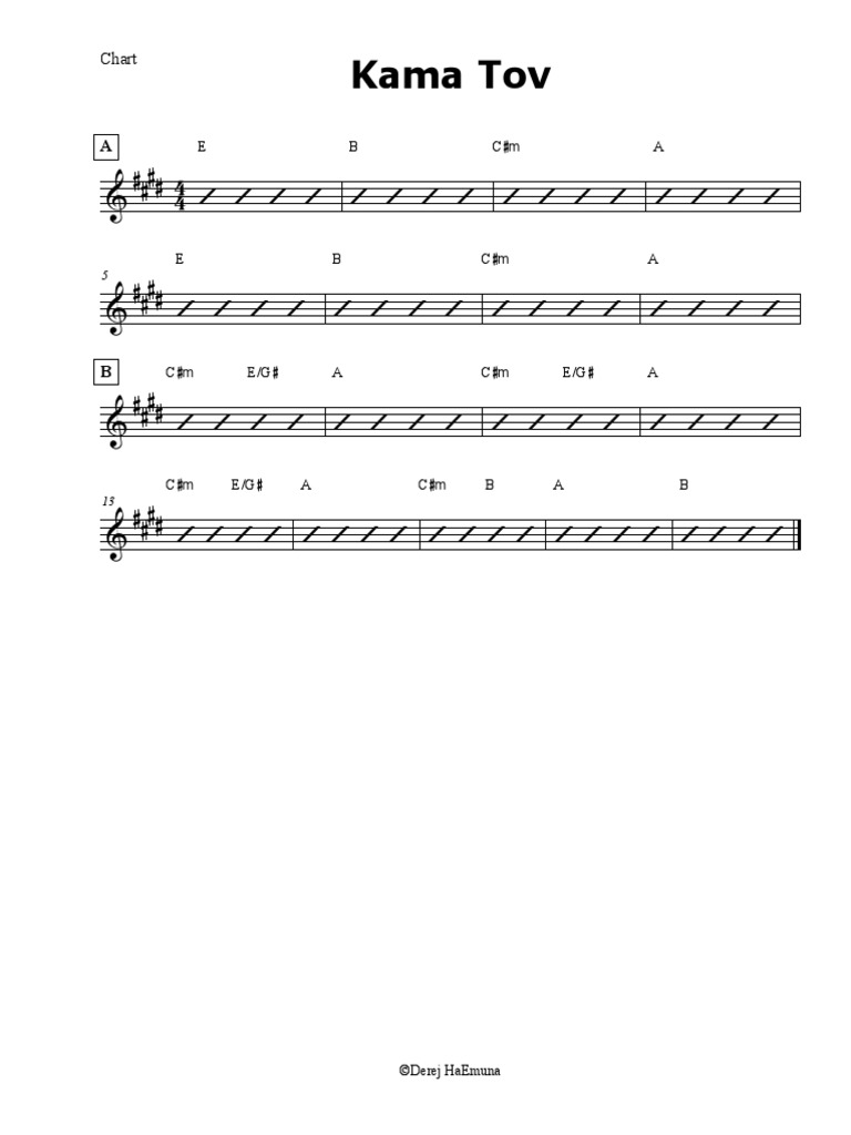 Kama Tov: Chart | PDF