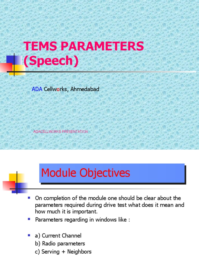 TEMS Parameters for Drive Testing | PDF | General Packet Radio Service ...