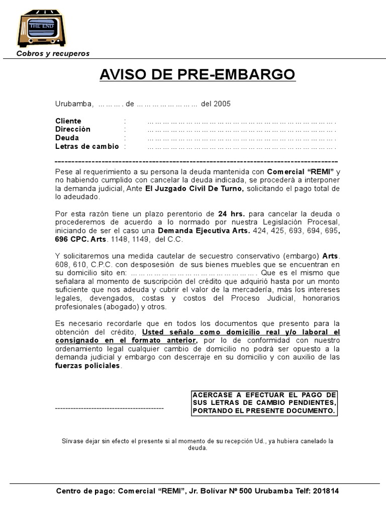 AVISO DE PRE-embargo | PDF