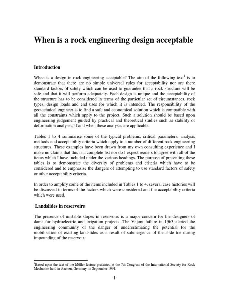 2 When Is A Rock Engineering Design Acceptable PDF | PDF