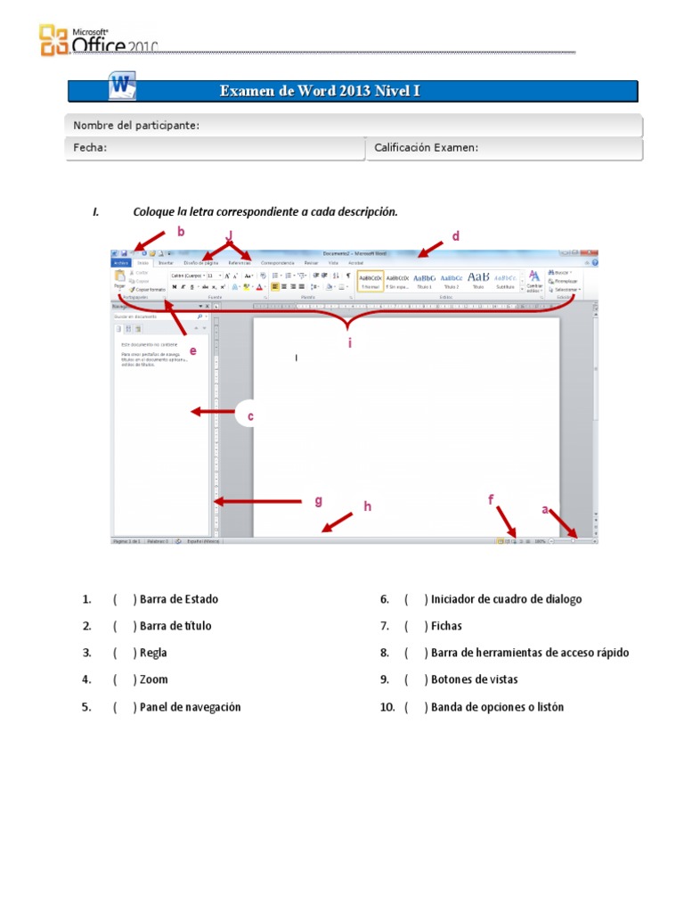 Examen Word 2010 Basico | Microsoft Word | Informática y tecnología de ...