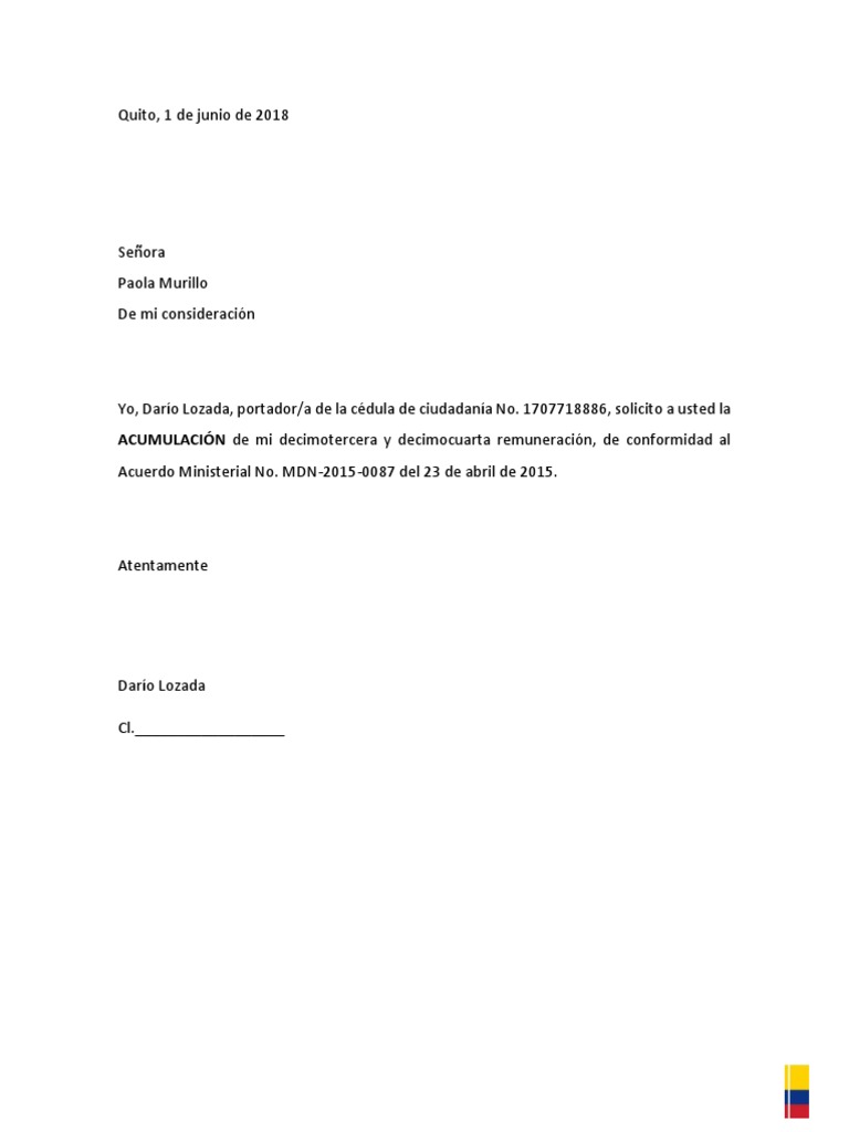 Solicitud Acumulación de Décimos | PDF