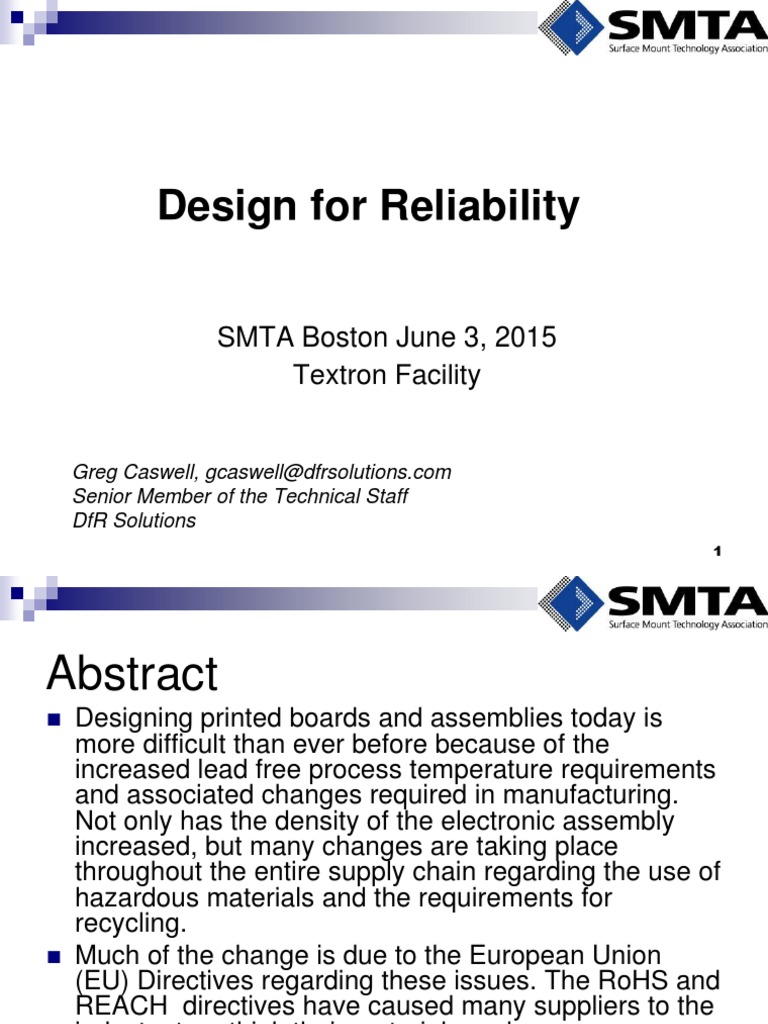 Boston Design For Reliability 2015-06-03 | PDF | Capacitor ...