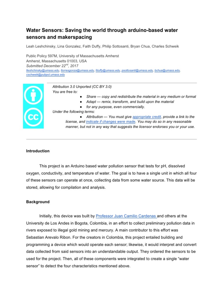 Arduino-Based Water Sensors | PDF | Salinity | Seawater