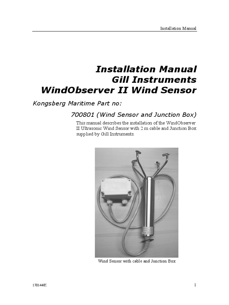 Wind Sensor Instal Manual | PDF | Calibration | Electromagnetism