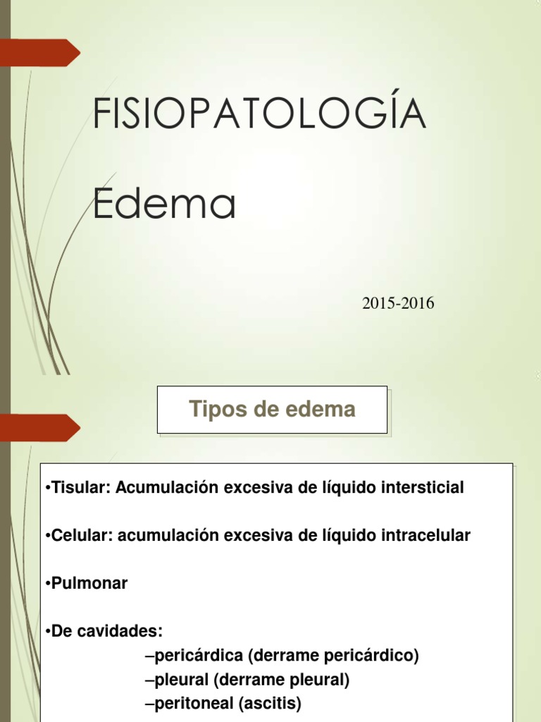 Tipos y Mecanismos del Edema | PDF | Edema | Anatomía