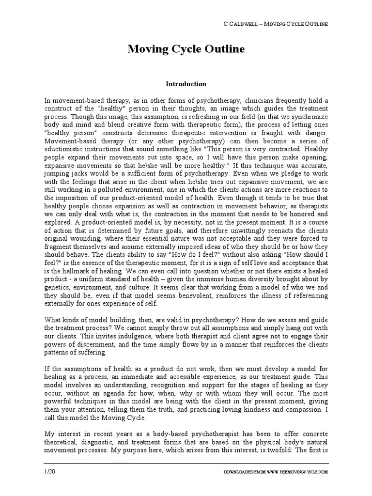 Moving Cycle Outline | PDF | Psychotherapy | Thought