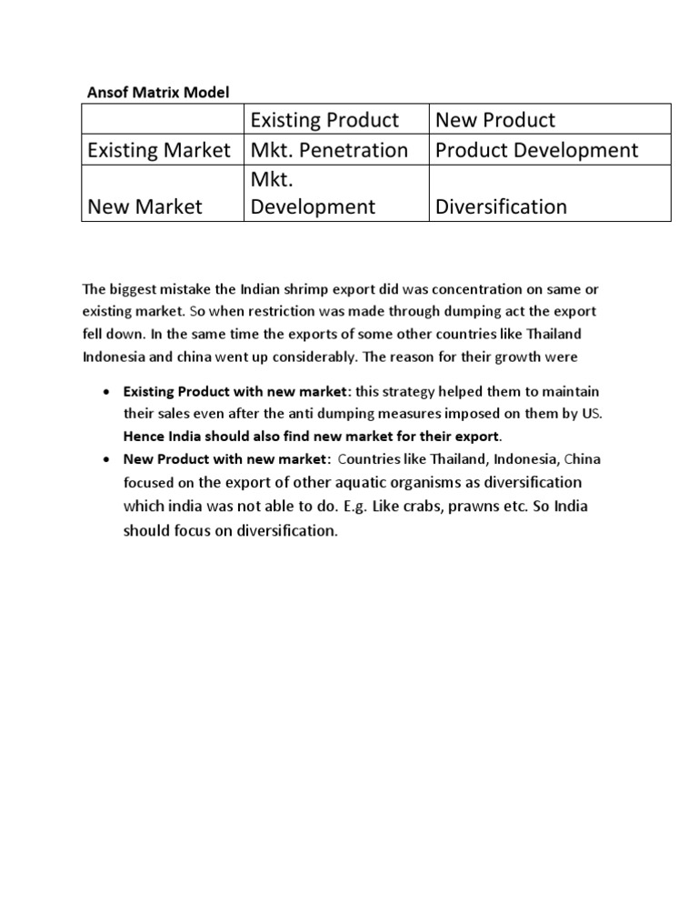 Ansof Matrix Model | PDF