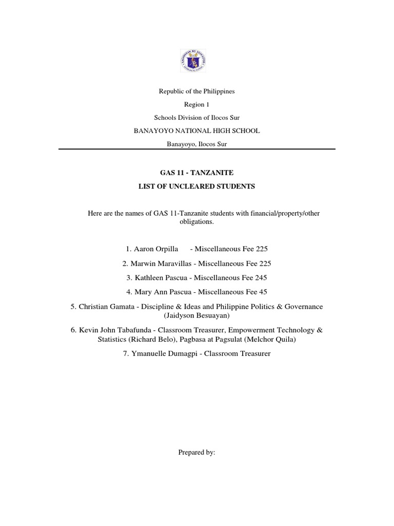 Republic of The Philippines Region 1 Schools Division of Ilocos Sur ...