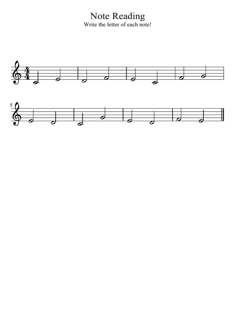 02 Note Reading Treble Clef | PDF