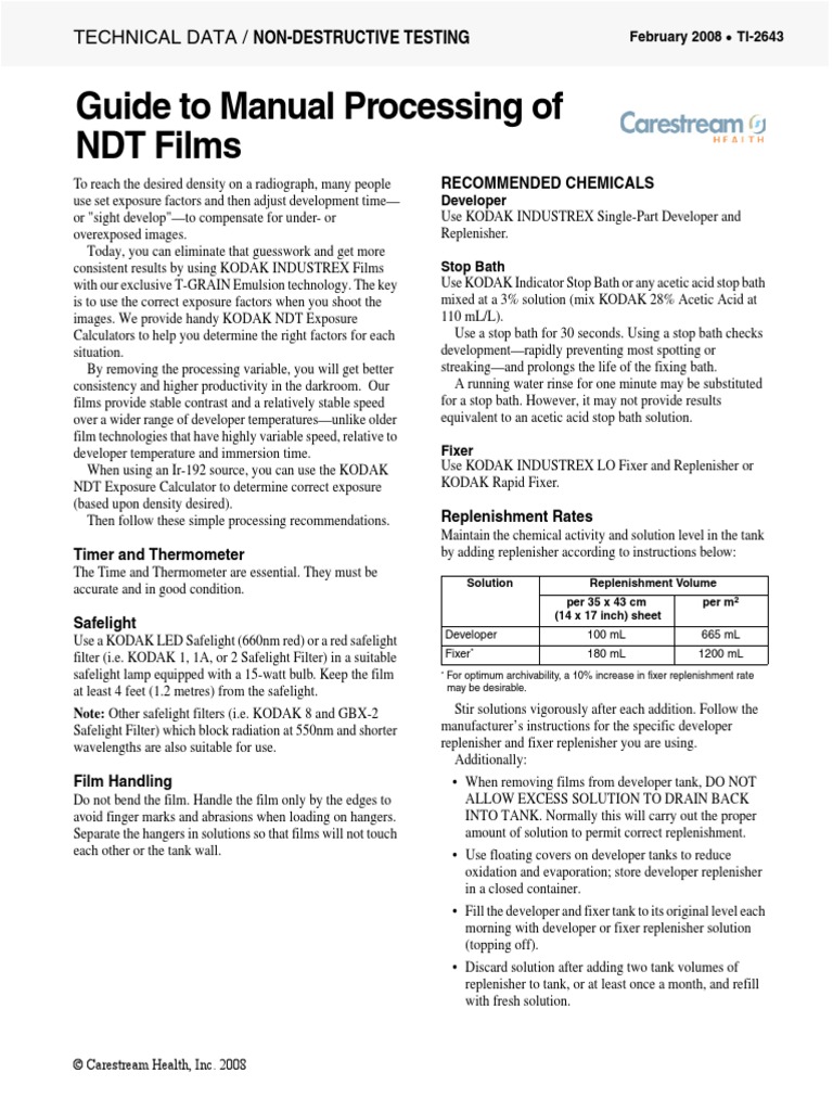 Manual Processing (Radiography) PDF | PDF | Exposure (Photography) | Silver