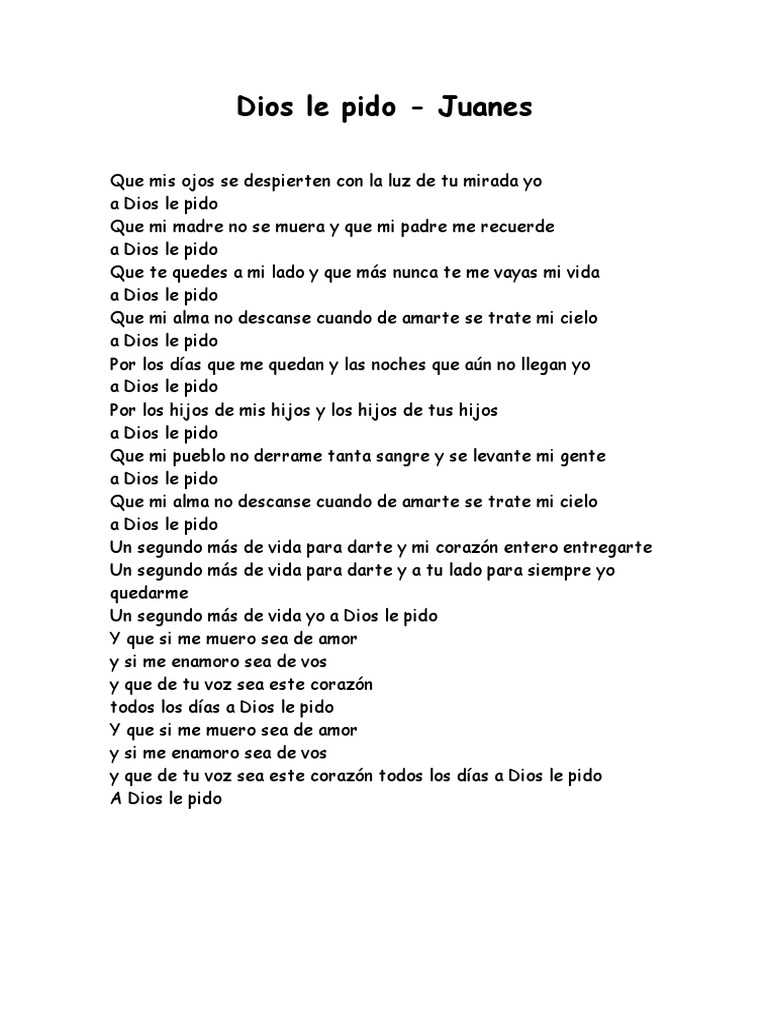 Juanes - A Dios Le Pido | PDF