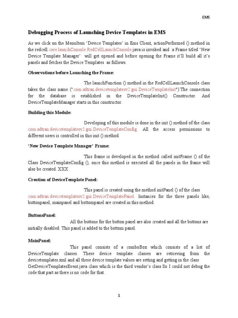 Debug EMS Device Template Launch Process | PDF | Programming ...