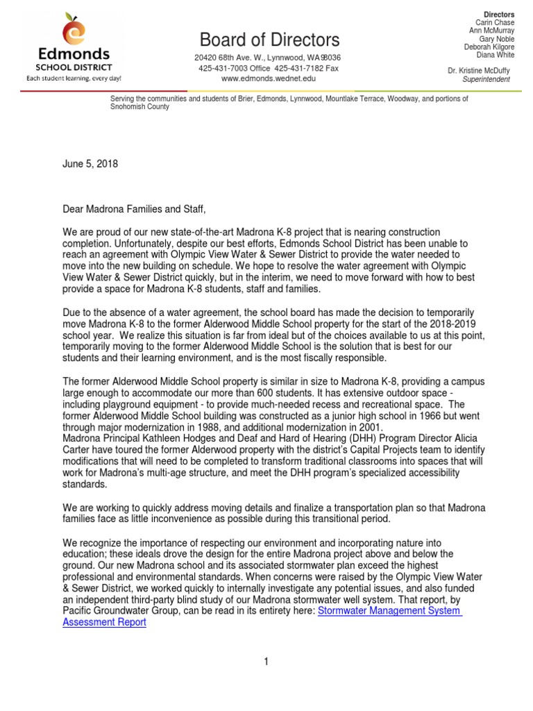 Madrona Letter - June 5, 2018 | PDF | Stormwater | Business