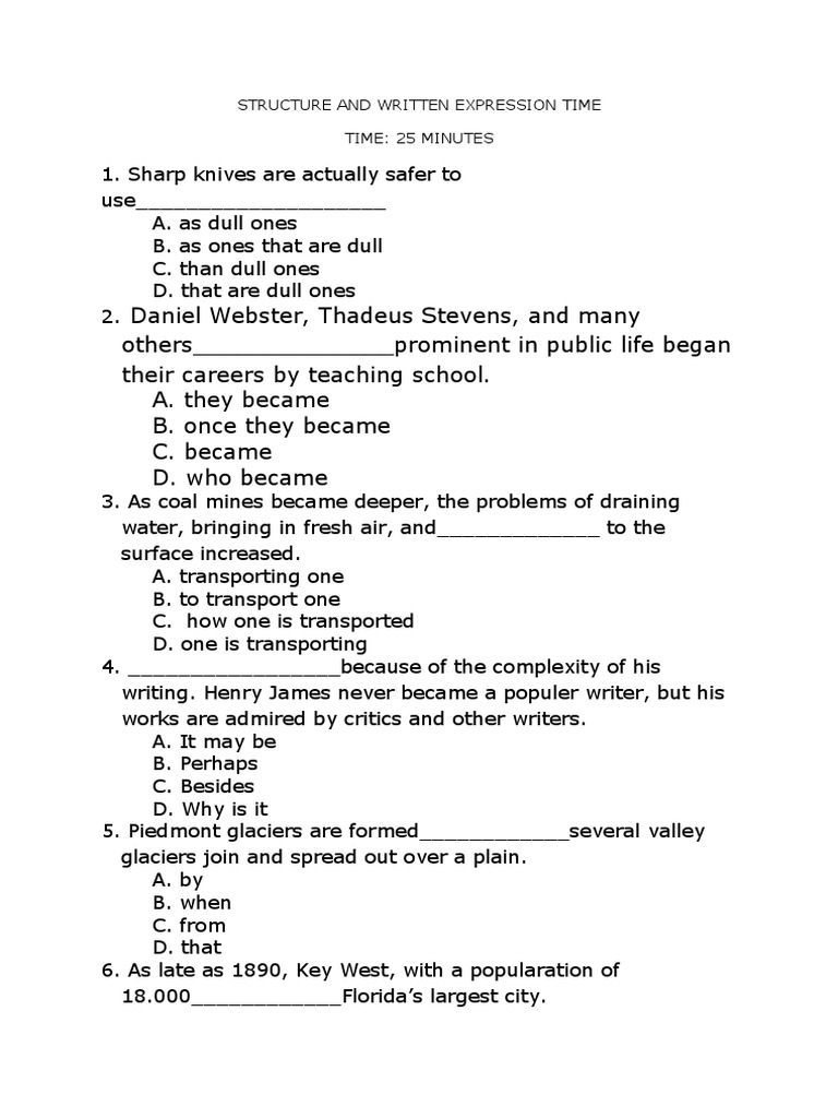Structure and Written Expression Time | PDF | Nature