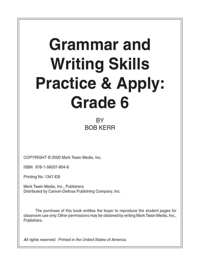 Grammar and Writing Skills Practice and APply PDF | PDF | Adjective ...