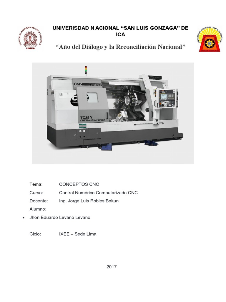 Trabajo 1, CNC | PDF | Control numerico | Programa de computadora