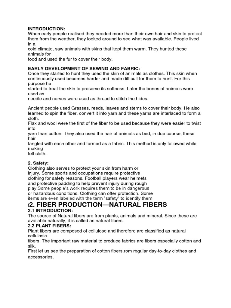 Fiber Production - Natural Fibers | PDF