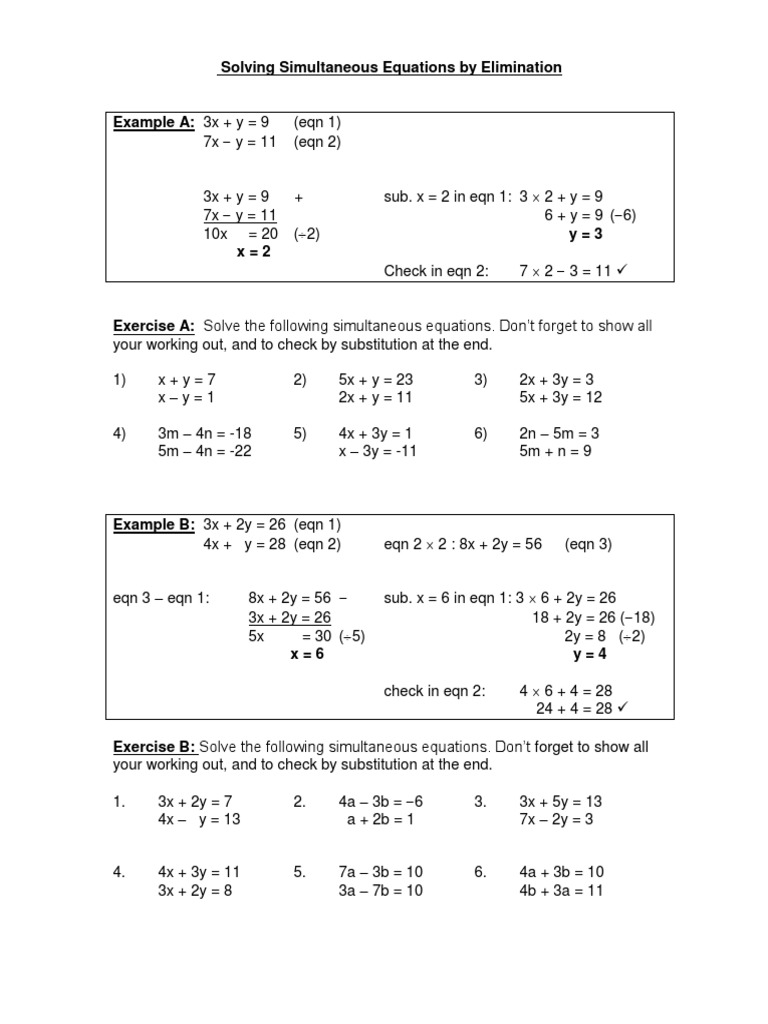 Solving Simultaneous Eqns L7 | PDF | Equations | Logical Truth