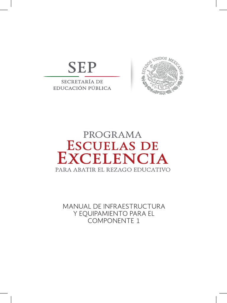 Manual de Infraestructura y Equipamiento para El Componente 1 PDF | PDF